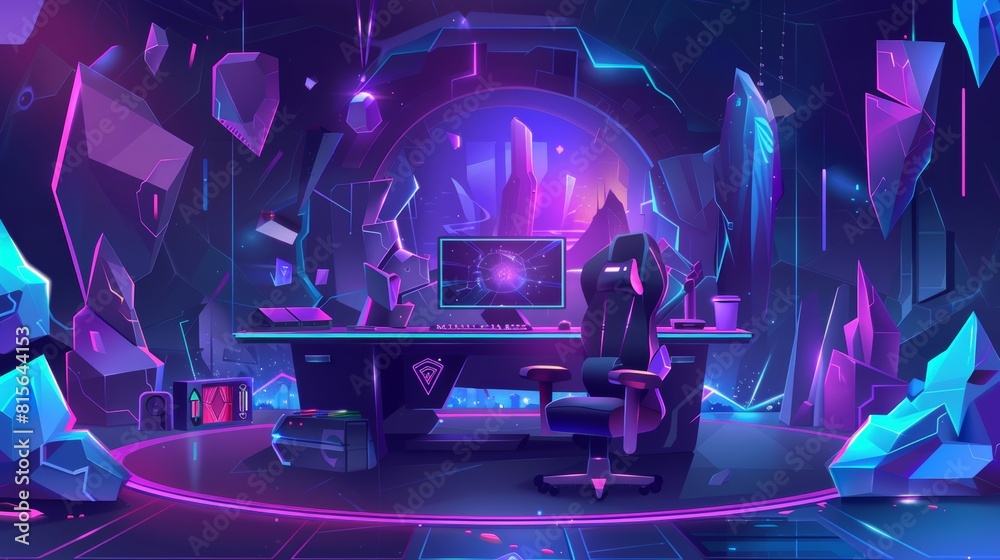 An offline stream cartoon wallpaper banner design for a gamer with ...