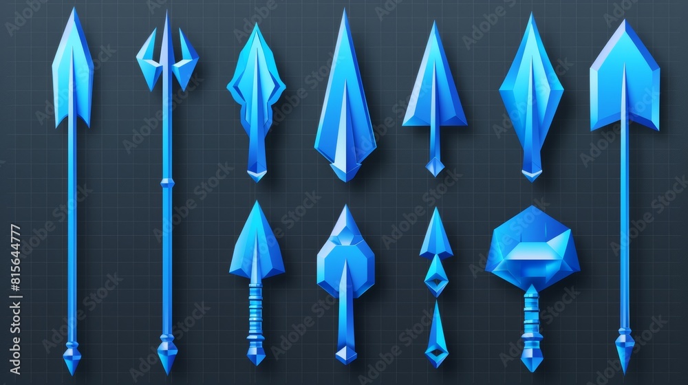 Three realistic arrow cursors isolated on transparent background ...