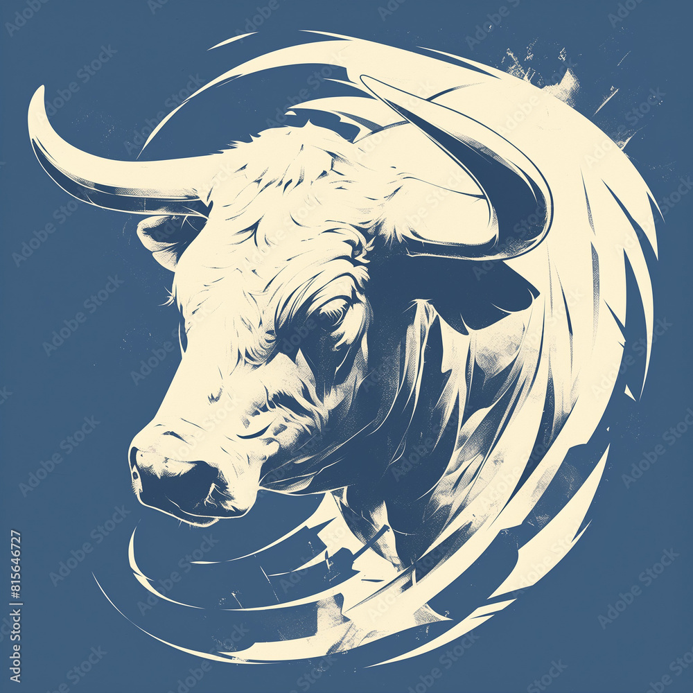 Bull badge creative illustration for t-shirt design. Animal buffalo ...
