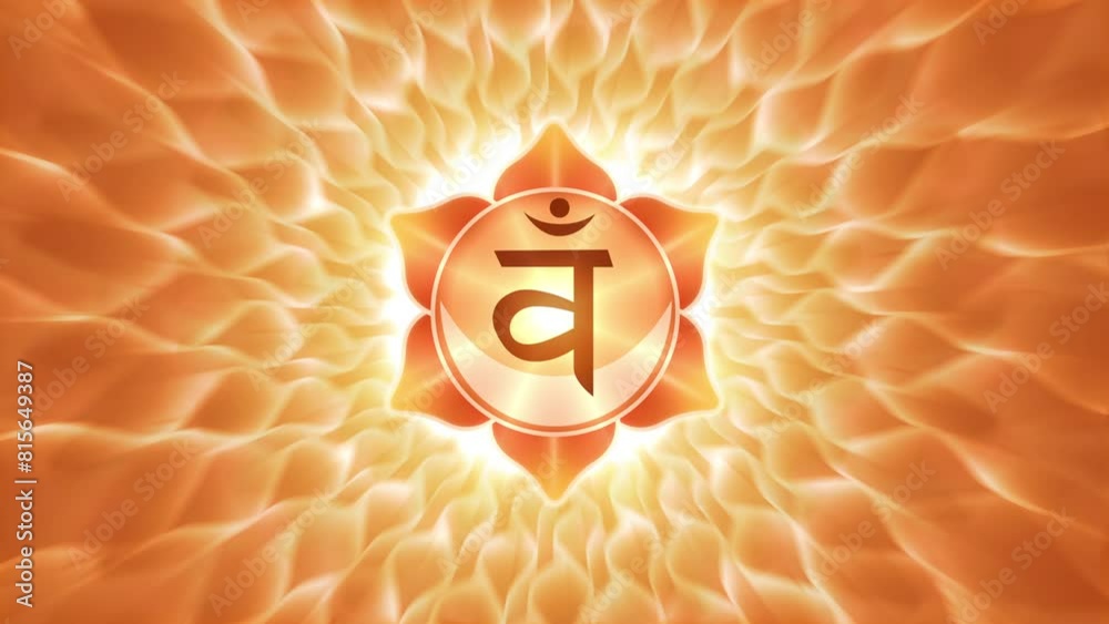 Sacral Chakra Chakra Svadhisthana on Orange Flow Energy Animated Spiral ...