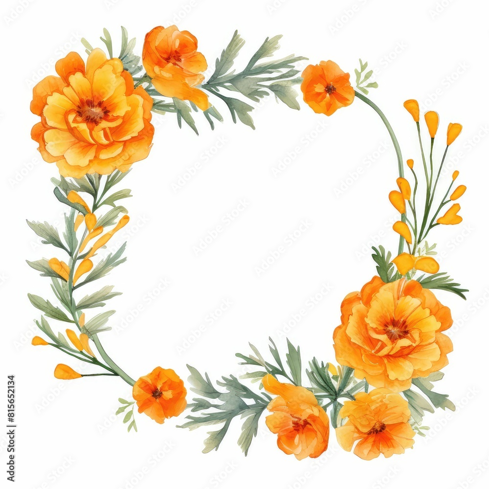 marigold themed frame or border for photos and text. with orange and ...
