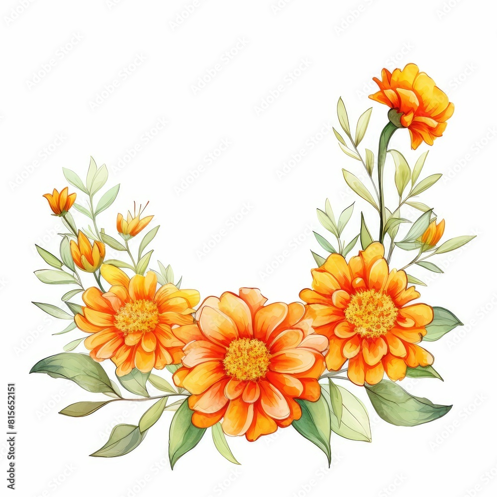 marigold themed frame or border for photos and text. with orange and ...