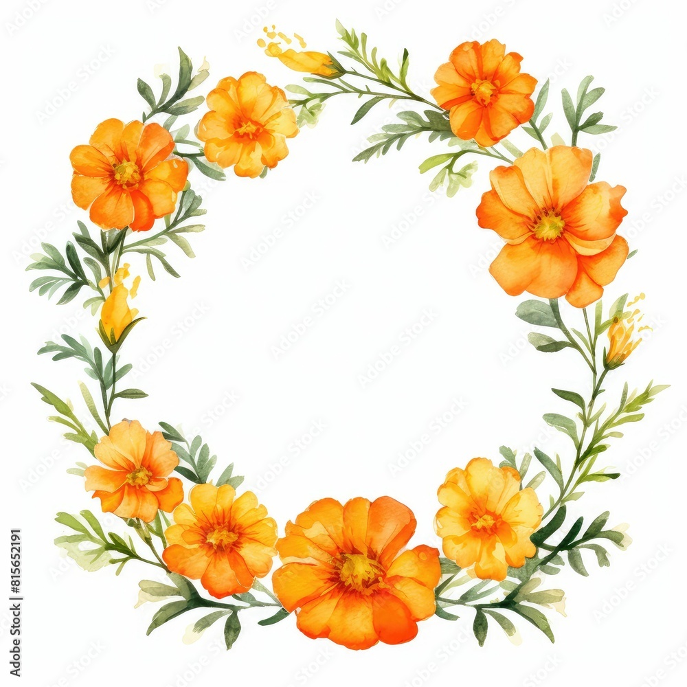 marigold themed frame or border for photos and text. with orange and ...