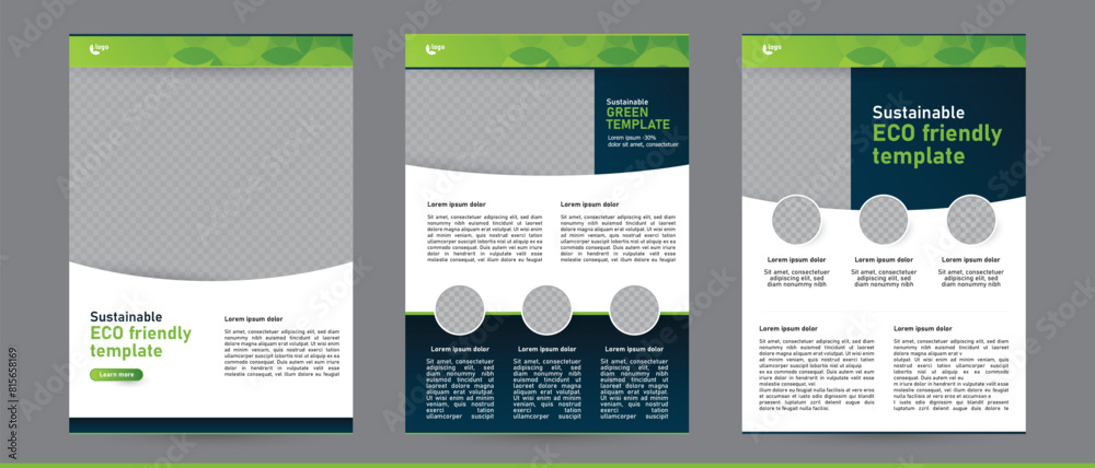 eco green background sustainable ecological brochure booklet template ...