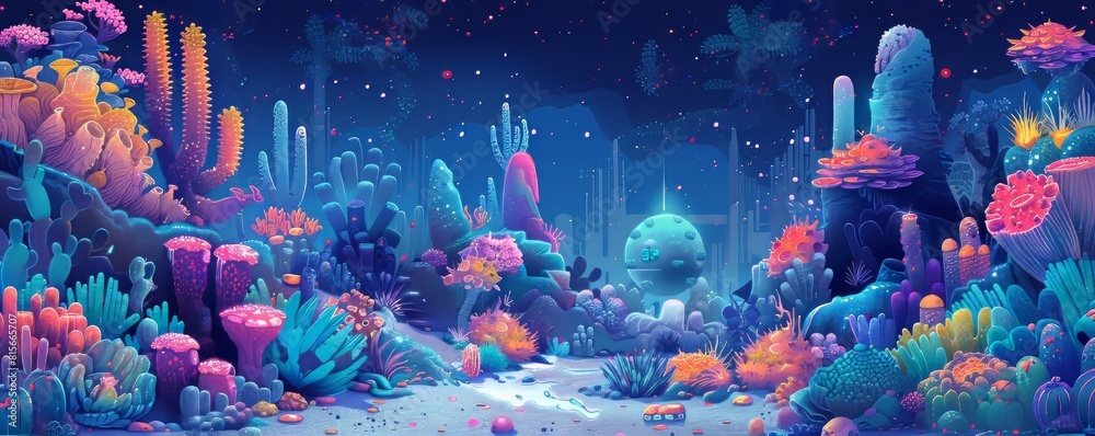 A bioengineered paradise where synthetic organisms and biomechanical ...