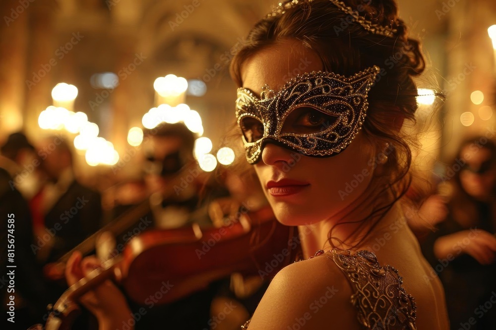 Masquerade ball birthday party in a grand hall, with masks provided and ...