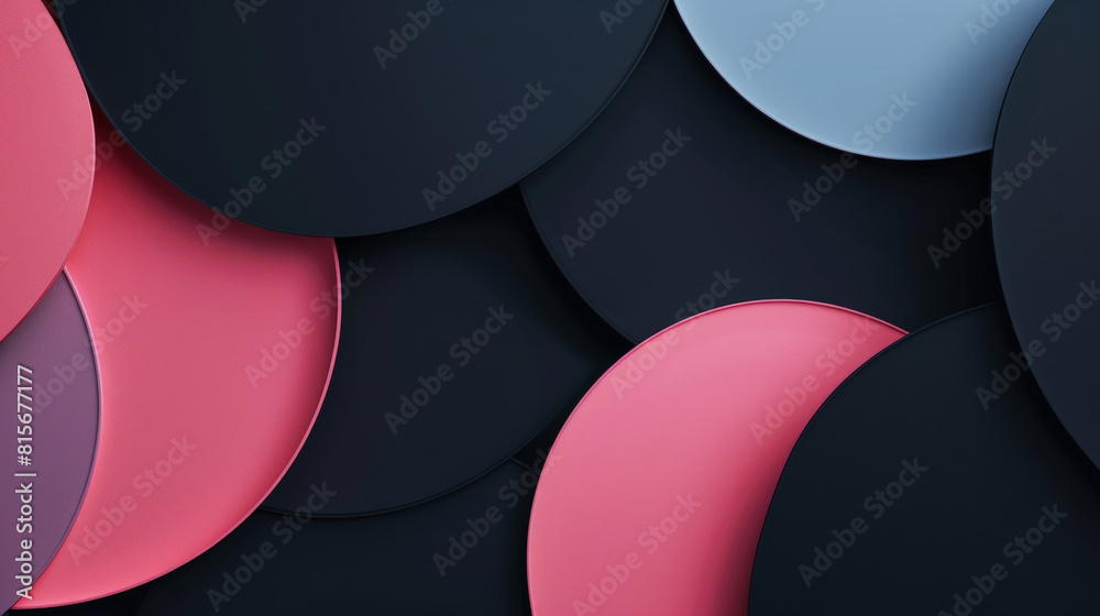 Dynamic dark background with 3d circles and spheres. Business ...