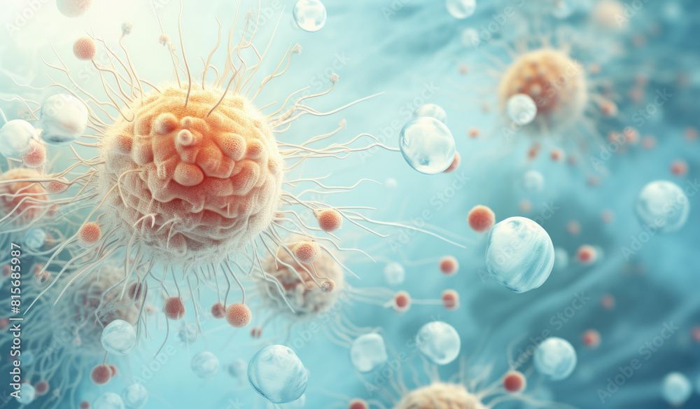 Cell division under a microscope. Cloning Cells. Cell mitosis. Stock ...