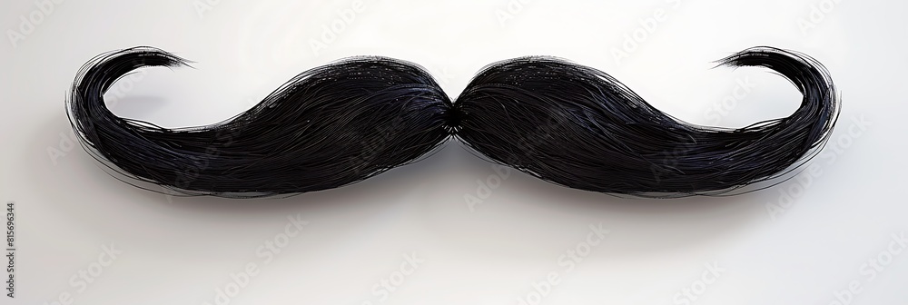 Black hair mustache on white background, vector illustration, 3d ...