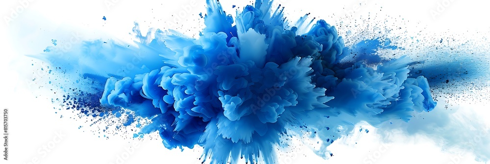 Blue color explosion on white background, vector illustration, high ...