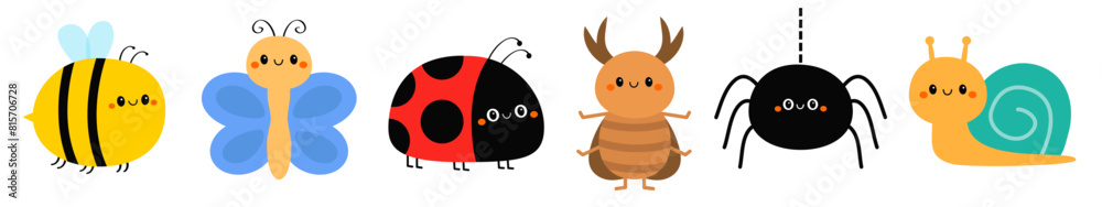 Butterfly, bee bumblebee, lady bug ladybird, beetle, snail cochlea ...