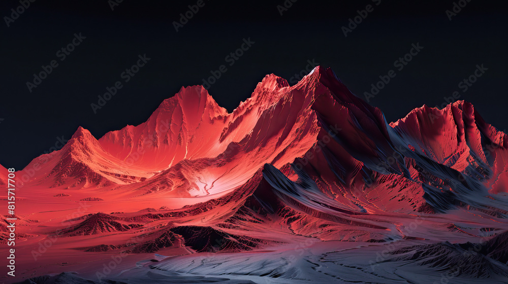 Technical visual illustration, mountain 3D LiDAR GIS aerial map ...