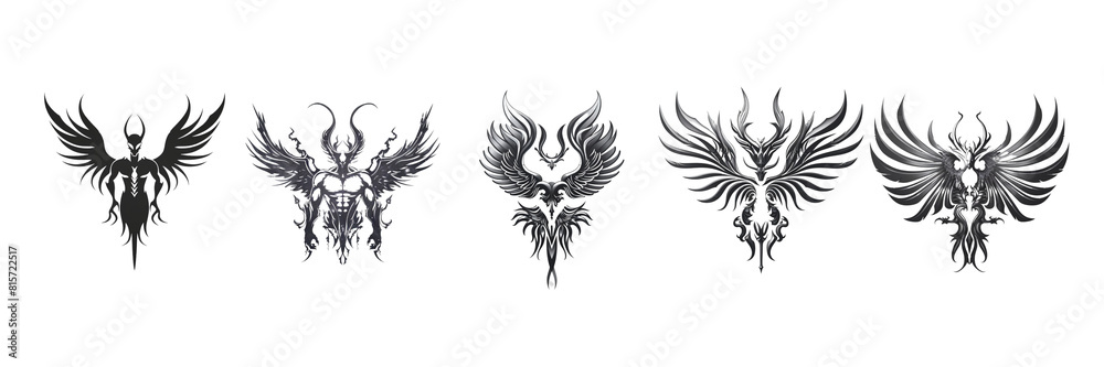 Set of A black minimalist logo with a twist, combining elements of an ...