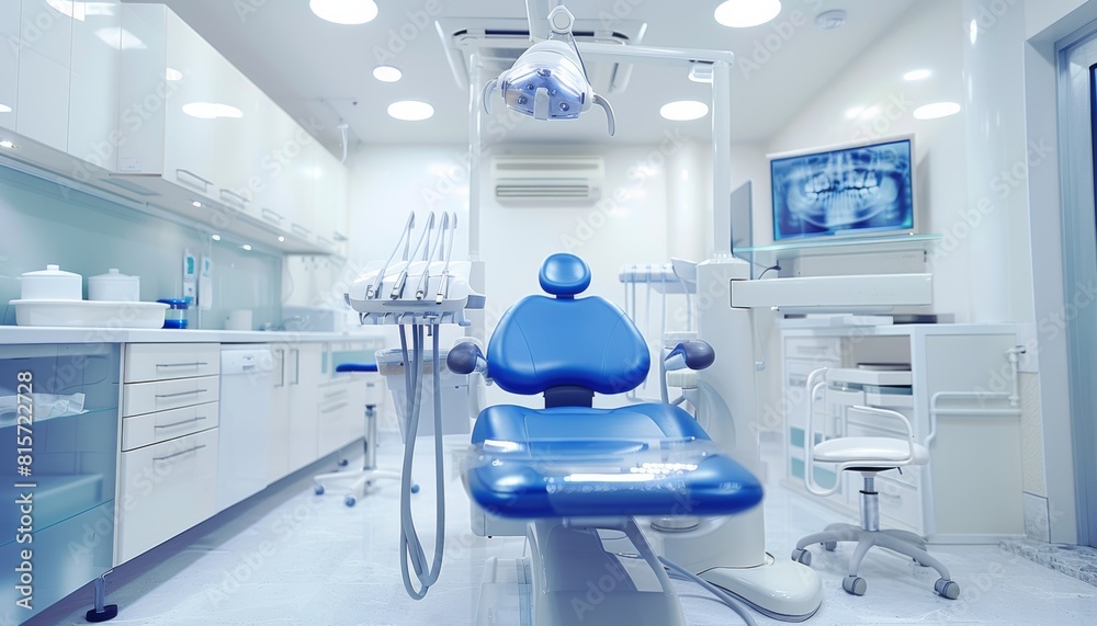 Dental clinic, cleanliness and order, blue and white colors, dental ...