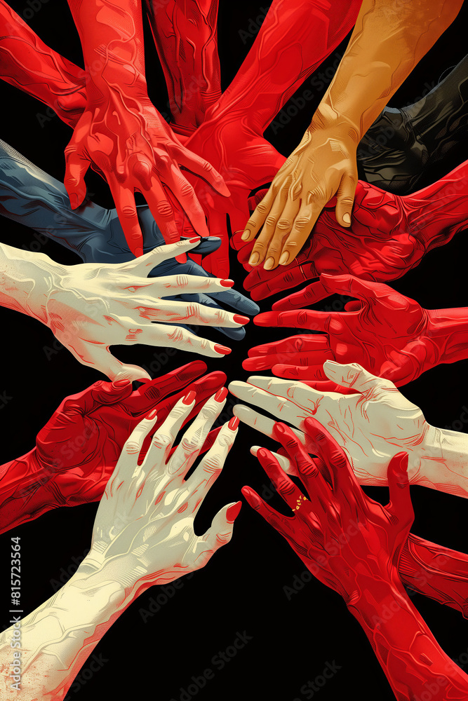 Hands reaching across racial divides in solidarity on Juneteenth, black ...