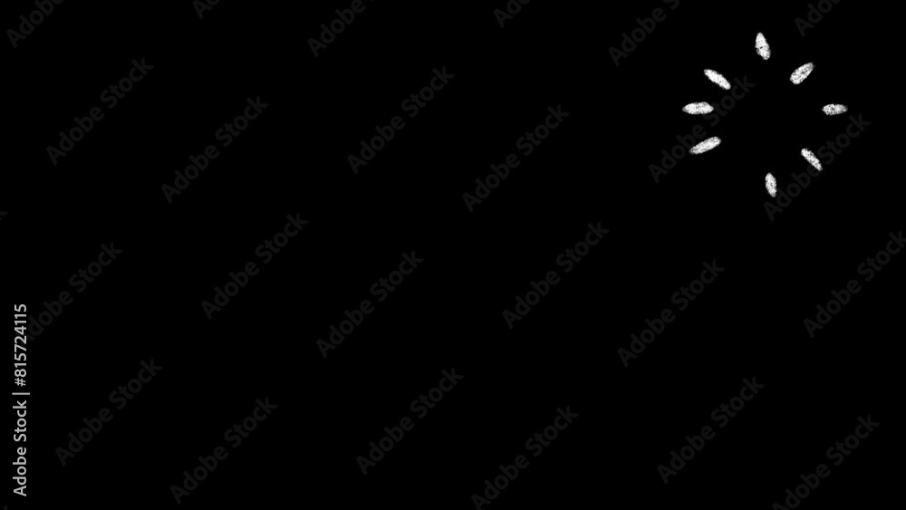 White doodle arrow, appears and disappears motion, alpha channel. Drawn ...