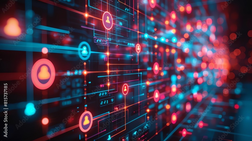 Referral Tracking System Depict a 3D tracking software interface with ...