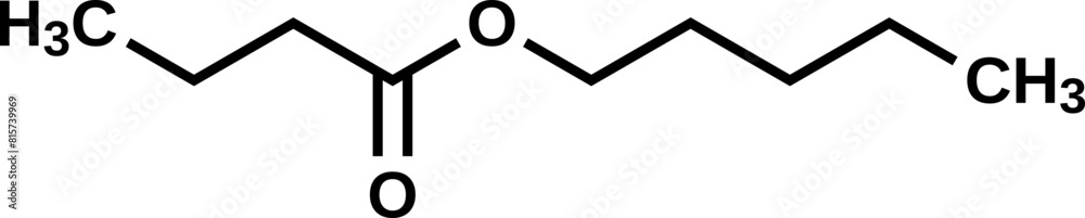 Pentyl butyrate structural formula, vector illustration Stock Vector ...