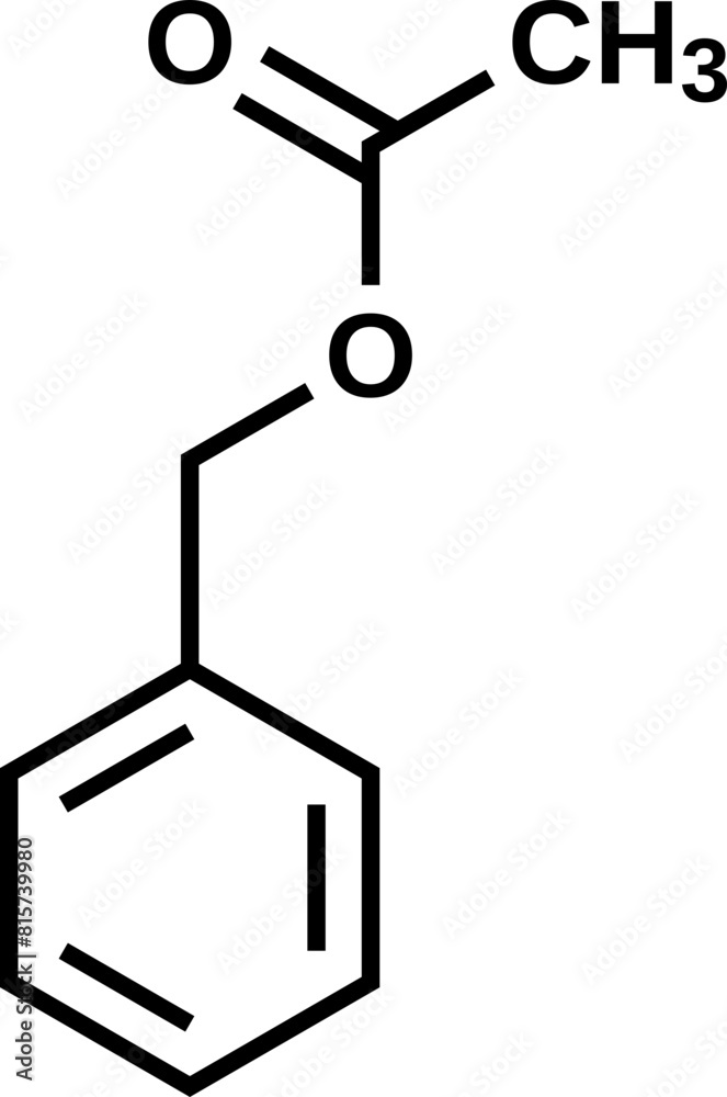 Benzyl acetate structural formula, vector illustration Stock Vector ...