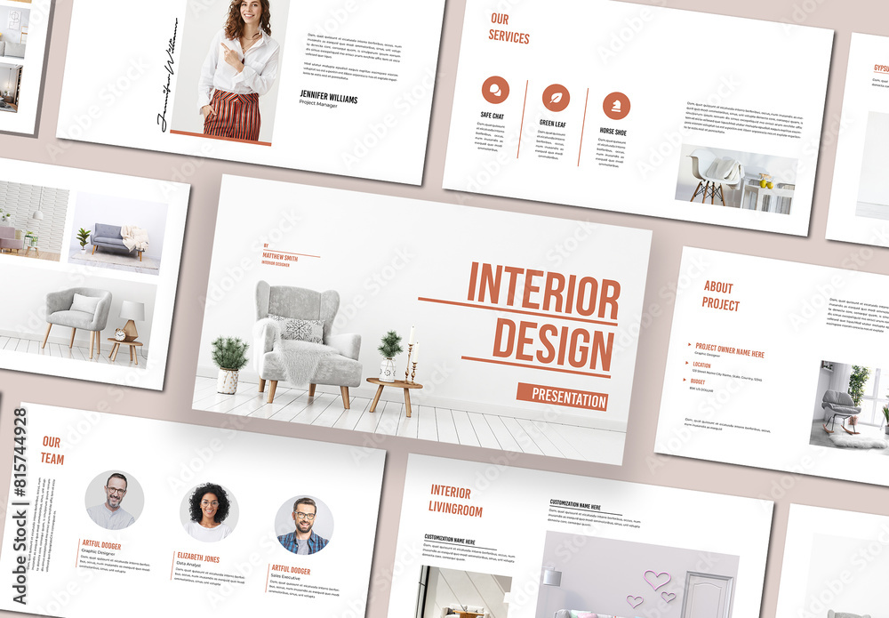 Interior Design Presentation Stock Template | Adobe Stock