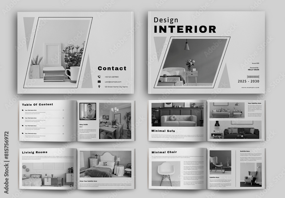 Interior Book Design Template Stock Template | Adobe Stock