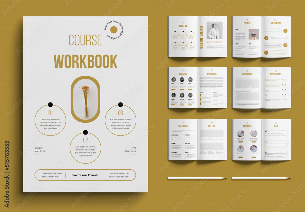 Course Workbook Template Stock Template | Adobe Stock