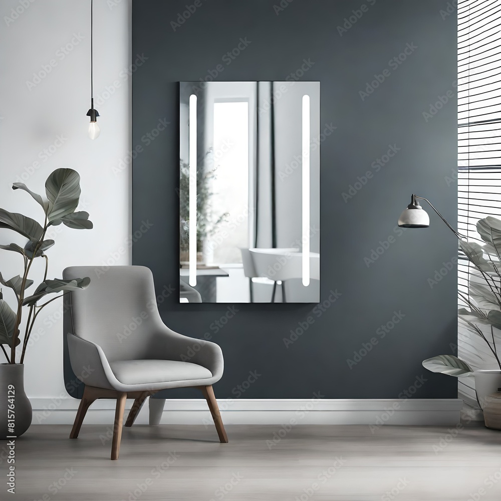 A high-resolution smart mirror mockup featuring a customizable ...