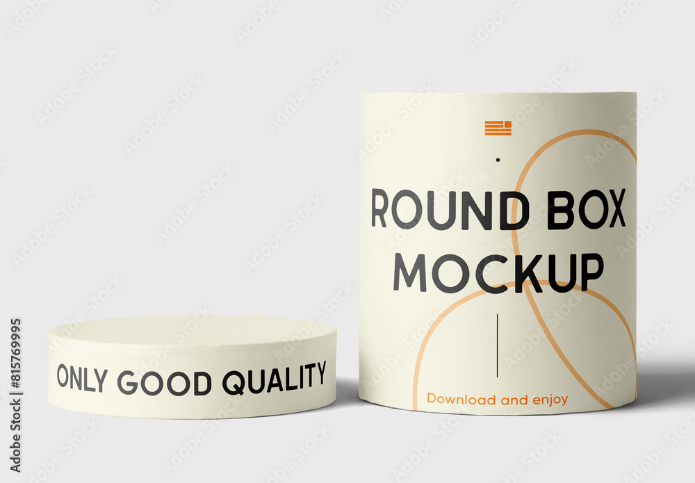 Open Round Box Mockup Stock Template | Adobe Stock