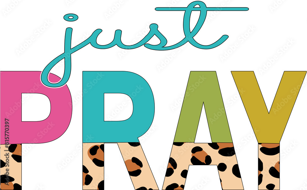 Half leopard cheetah Sublimation png Just Pray Leopard Print Text ...