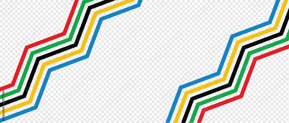 Abstract colorful wave background with Olympics lines colors isolated ...