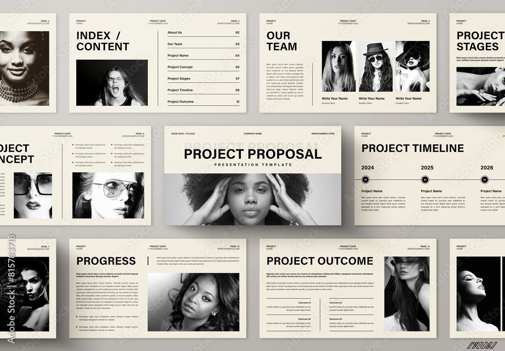 Project Proposal Presentation Layout Stock Template | Adobe Stock
