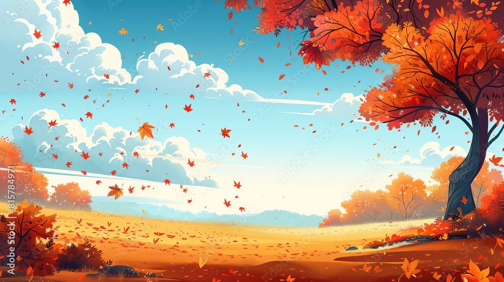 Animated fall clipart showing a windy day with leaves swirling around ...