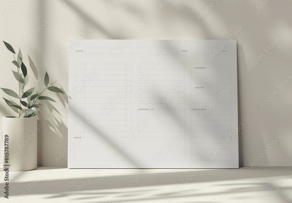 Horizontal Us Letter Document Mockup With Minimalistic Background and ...