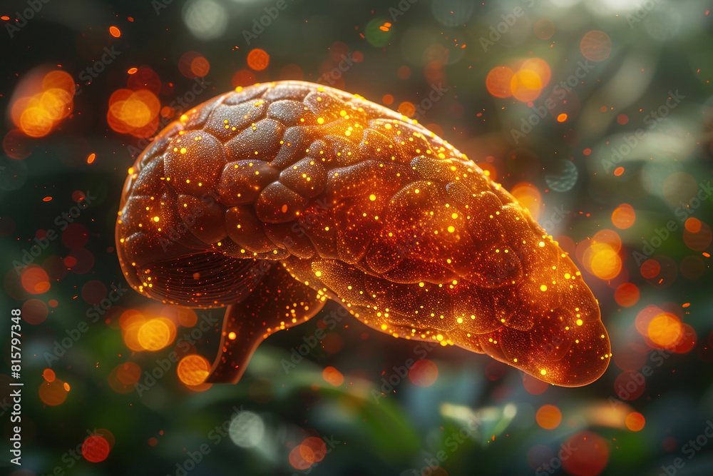 Photorealistic Liver Organ Floating with Microscopic Hepatocytes ...