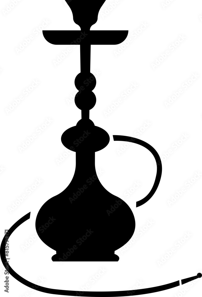 hookah icons black , Shisha Icon symbol , isolated on Transparent ...