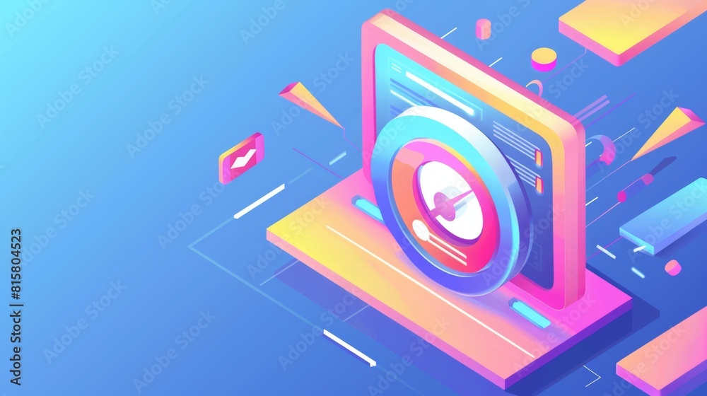 Test banner for web page loading speed. Modern landing page of internet ...