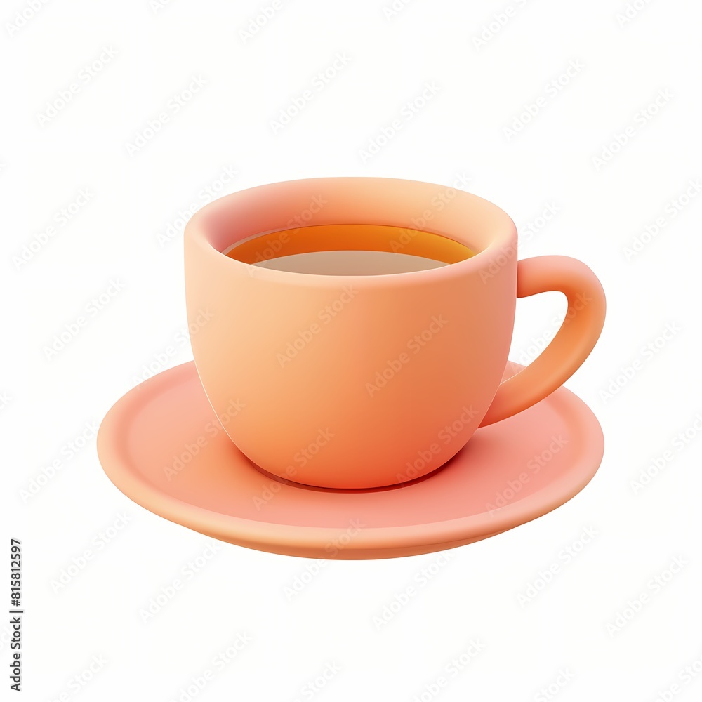 Cute tea icon, 3D render, white background, generative AI Stock ...