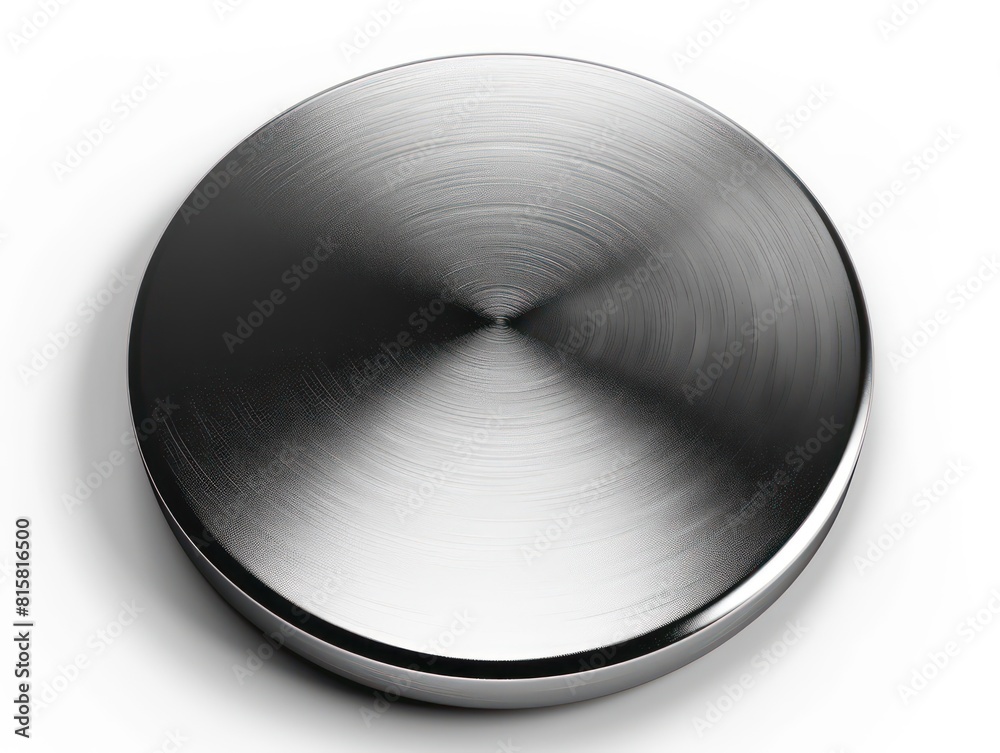round metal texture icon, dark black gradient, white background Stock ...
