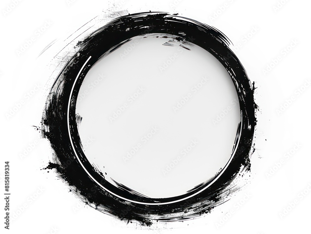 big empty circle frame avatar concept black, white background Stock ...