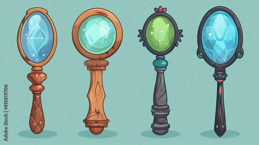 Modern illustration of antique magic glasses with fortunetelling power ...