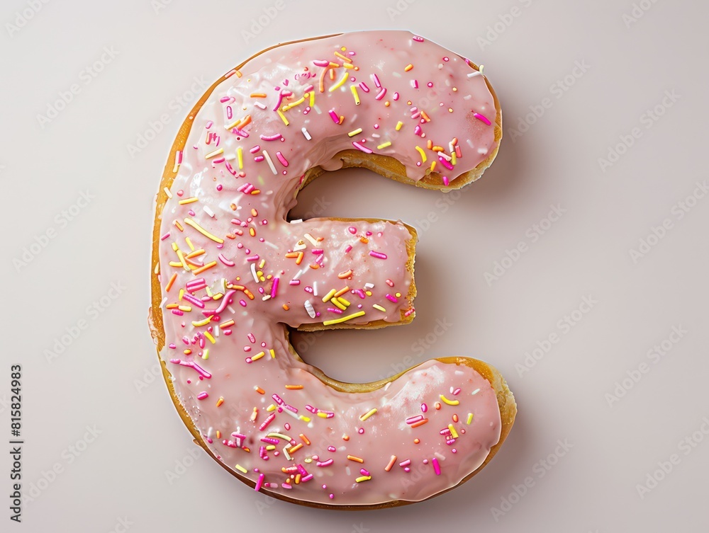 donut letter E icon, logo design, white background Stock Illustration ...