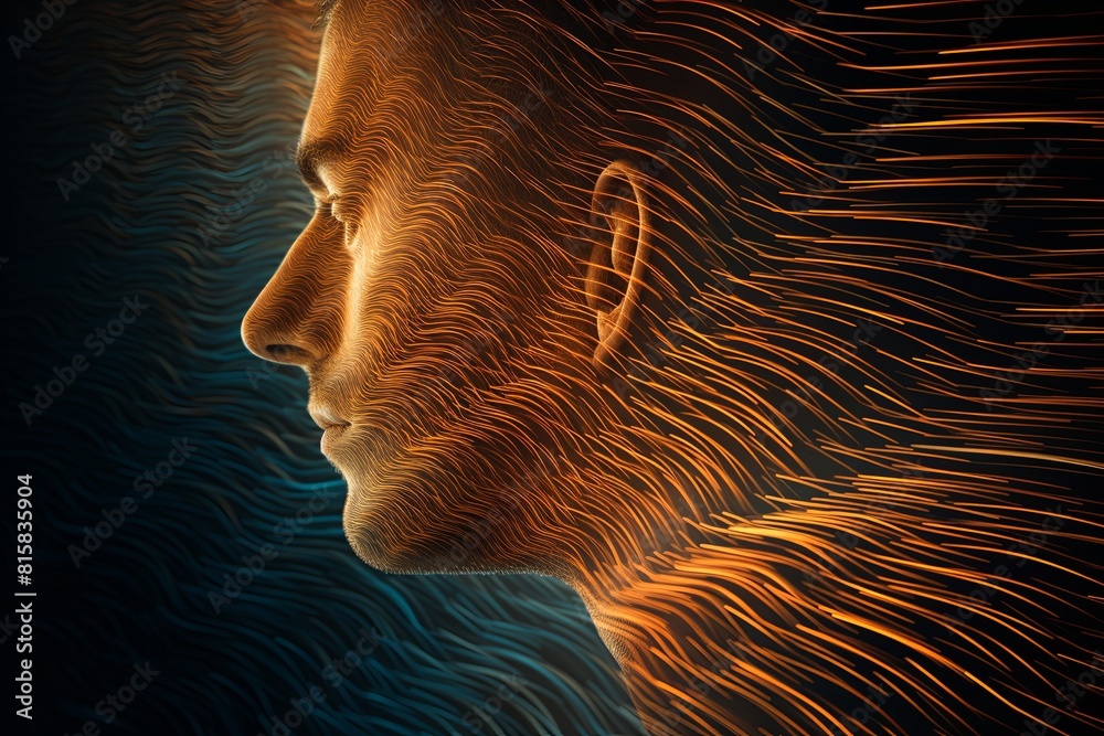 The concept of rational and irrational thinking of two people. Heads of ...