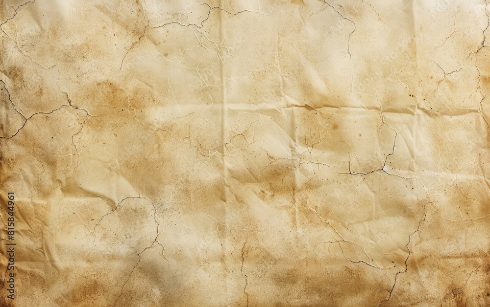 Aged parchment textured background with a soft, uneven tan color and ...