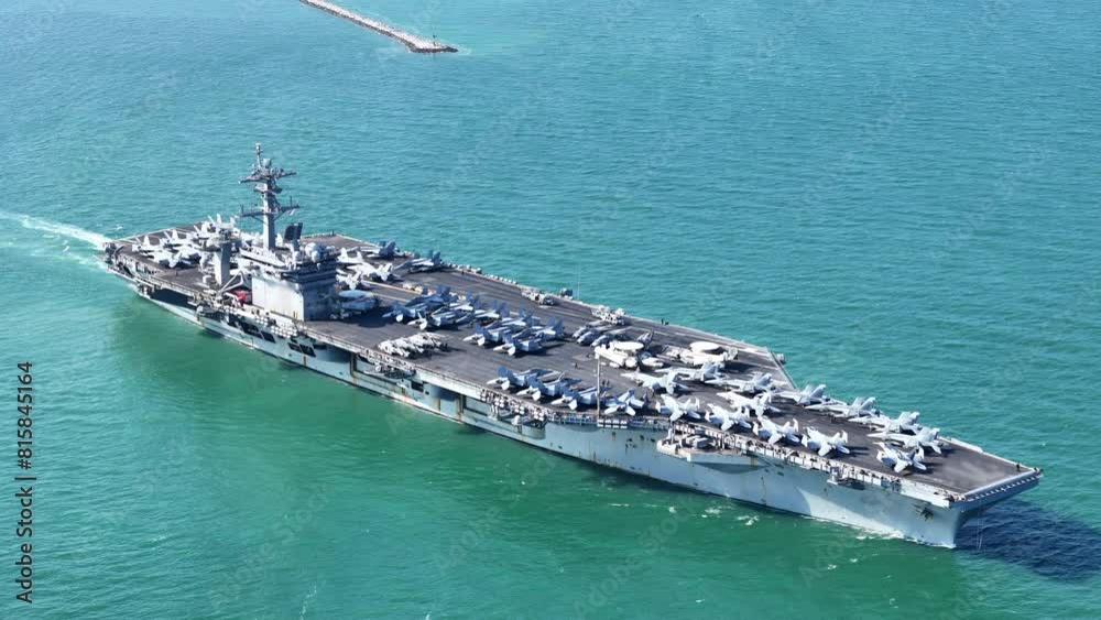 Nuclear Navy ship, Military navy ship carrier full loading fighter jet ...