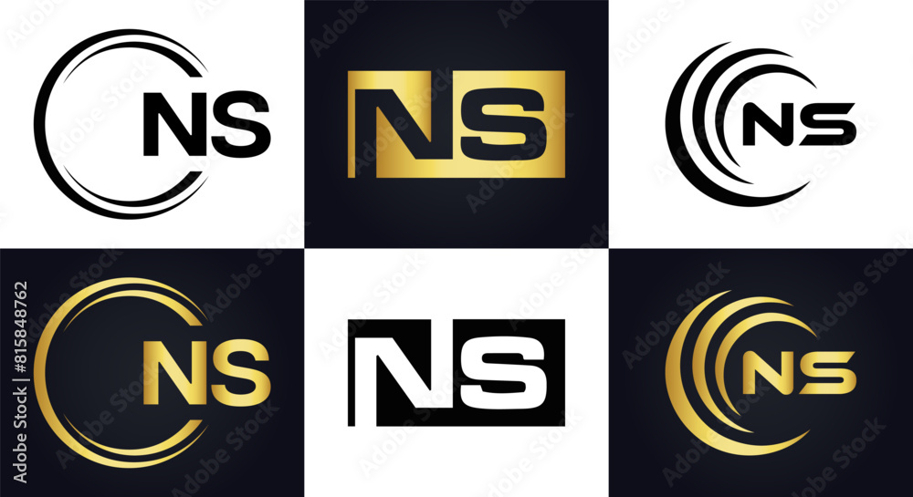 NS Letter Logo Design. Initial letters NS logo icon. Abstract letter NS ...