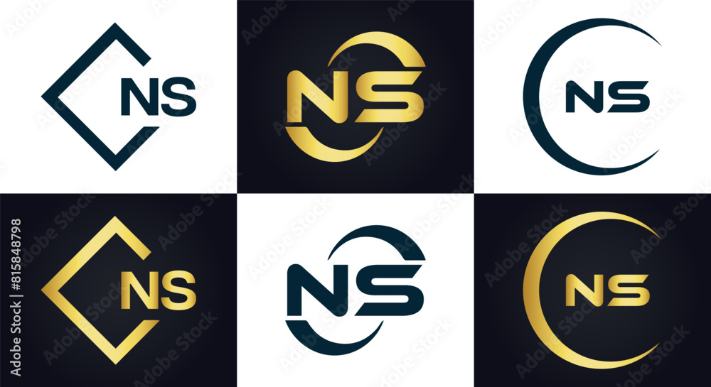 NS Letter Logo Design. Initial letters NS logo icon. Abstract letter NS ...