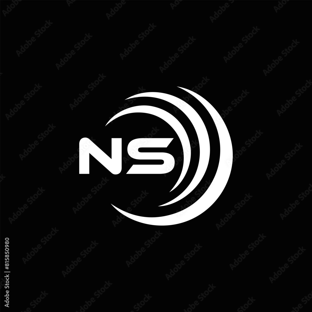 NS Letter Logo Design. Initial letters NS logo icon. Abstract letter NS ...