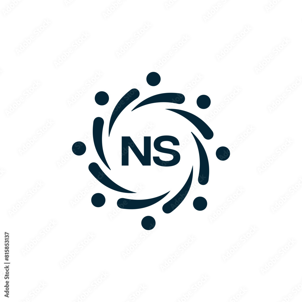 NS Letter Logo Design. Initial letters NS logo icon. Abstract letter NS ...