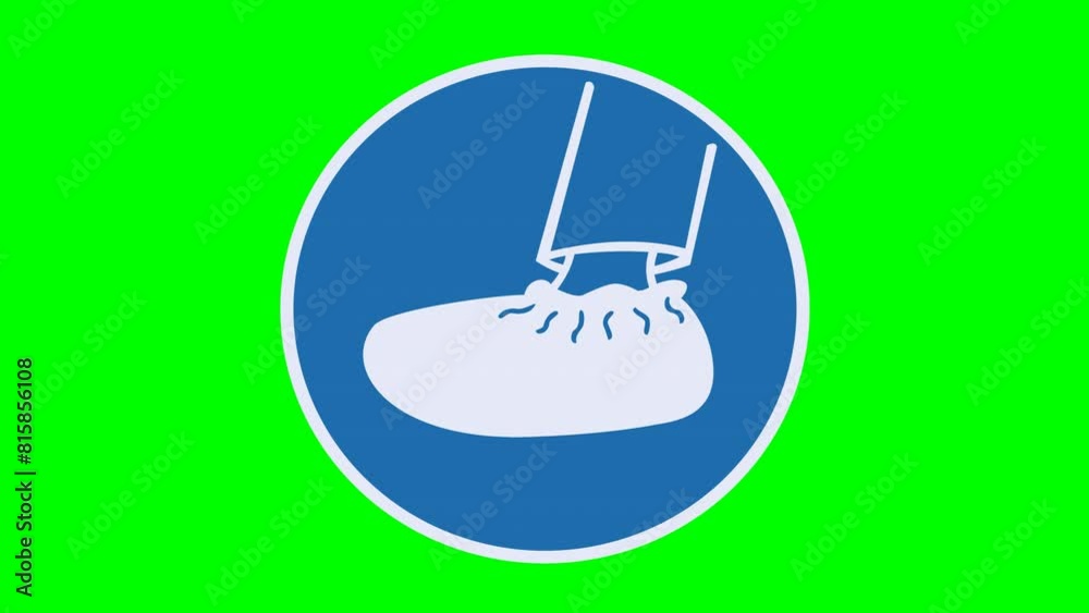 Appearance of a circular sign of obligation to wear overshoes on a ...