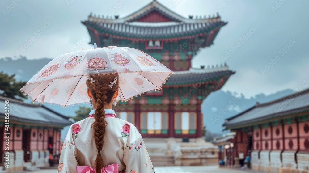 The Gyeongbokgung Palace in Seoul, South Korea. Korean traditional ...